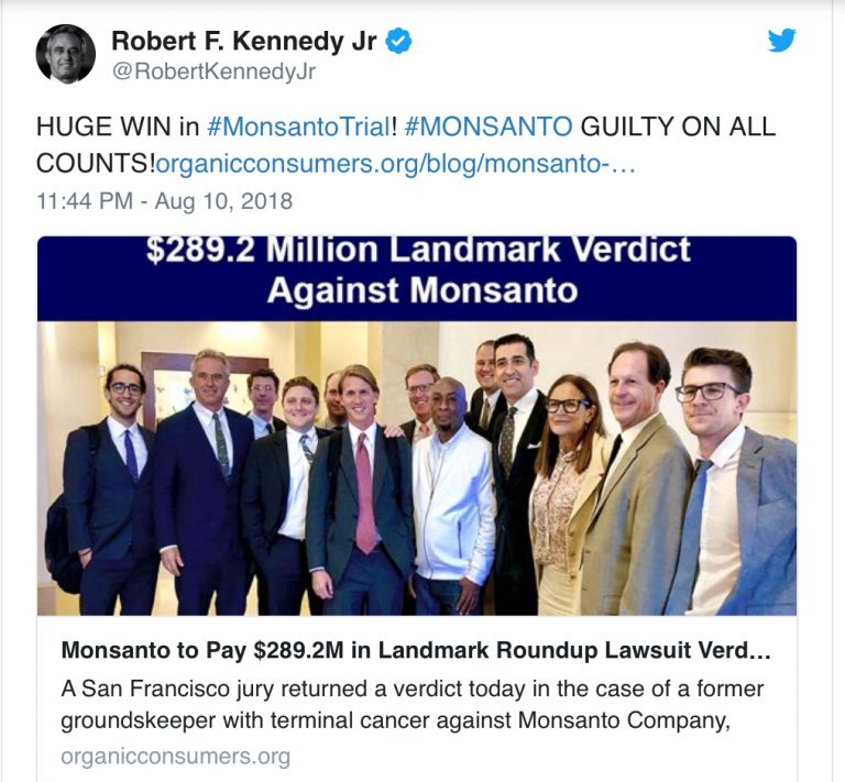 “Guilty on all counts!': in historic victory, Monsanto ordered to pay ...