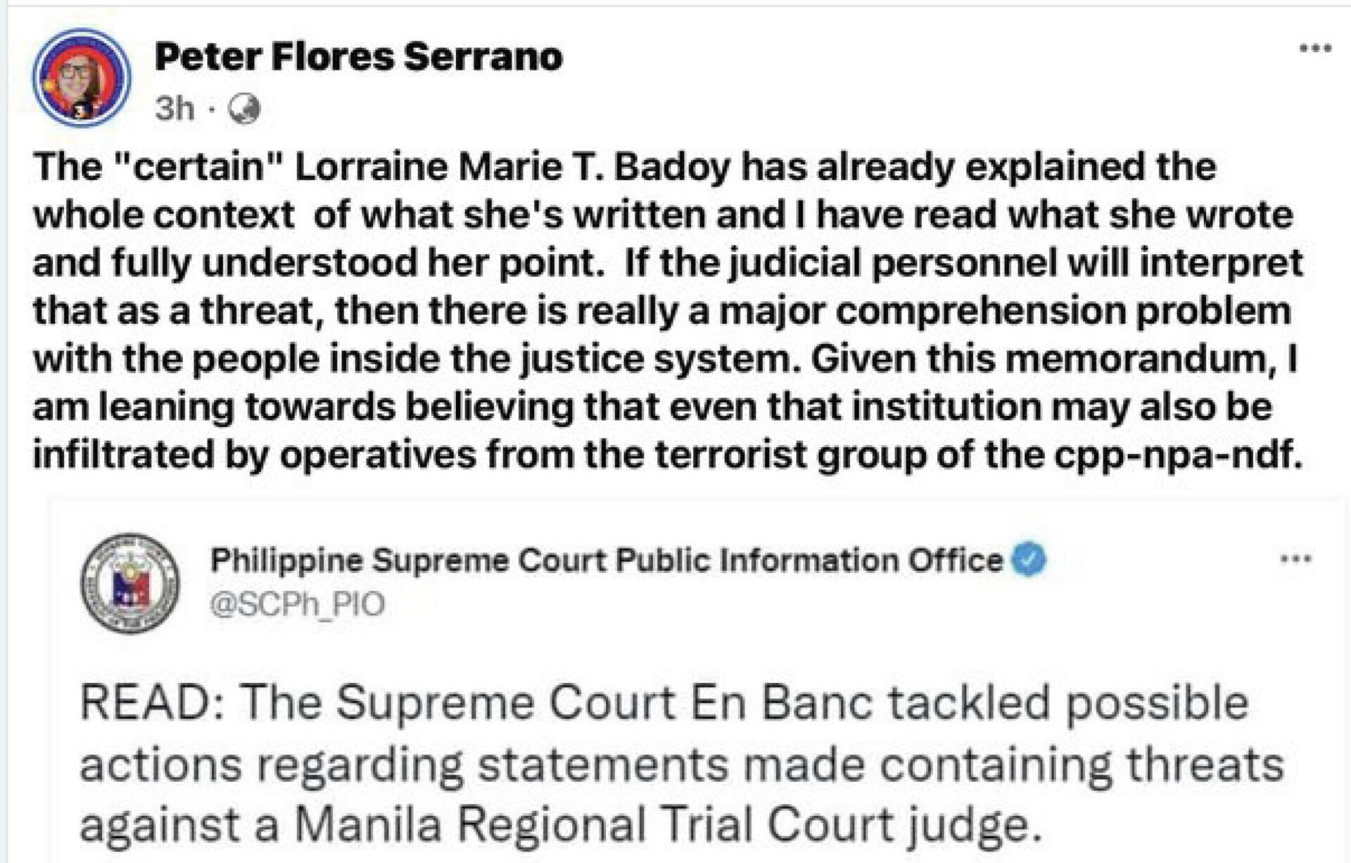 Philippines: Supreme Court justices, judges, lawyers and professors ...