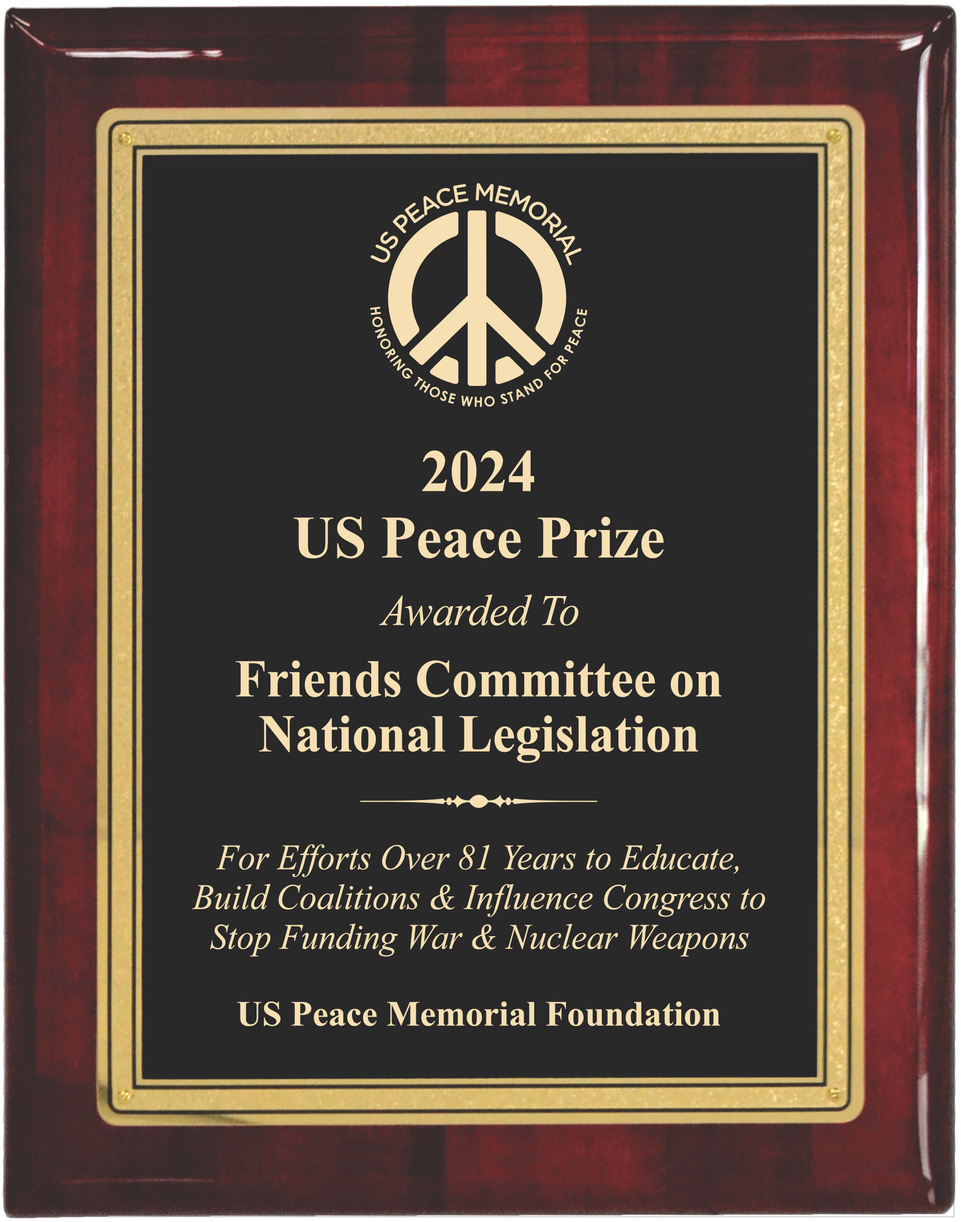 The 2024 US Peace Prize has been awarded to the Friends Committee on ...